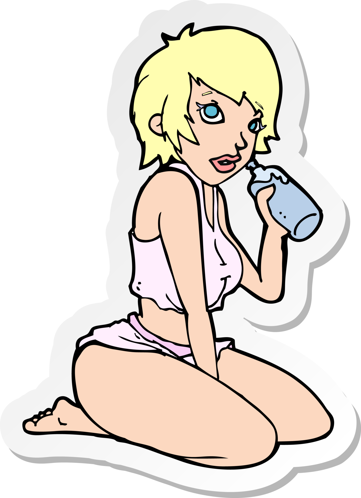 Sticker Of A Cartoon Sexy Gym Girl 44964751 Png