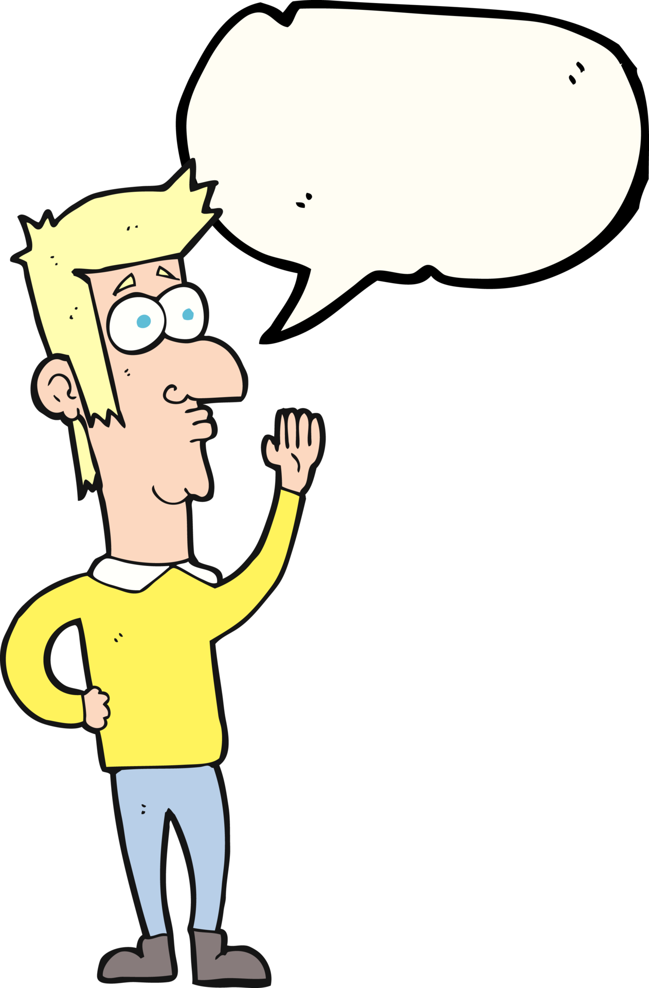 Speech Bubble Cartoon Man Waving 44965103 Png