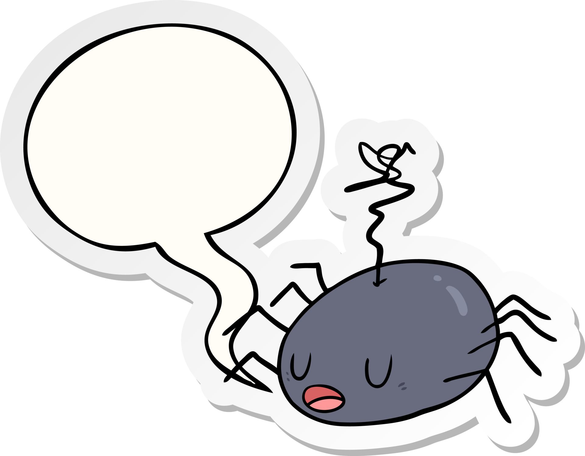 Cartoon Halloween Spider And Speech Bubble Sticker 44965534 Png