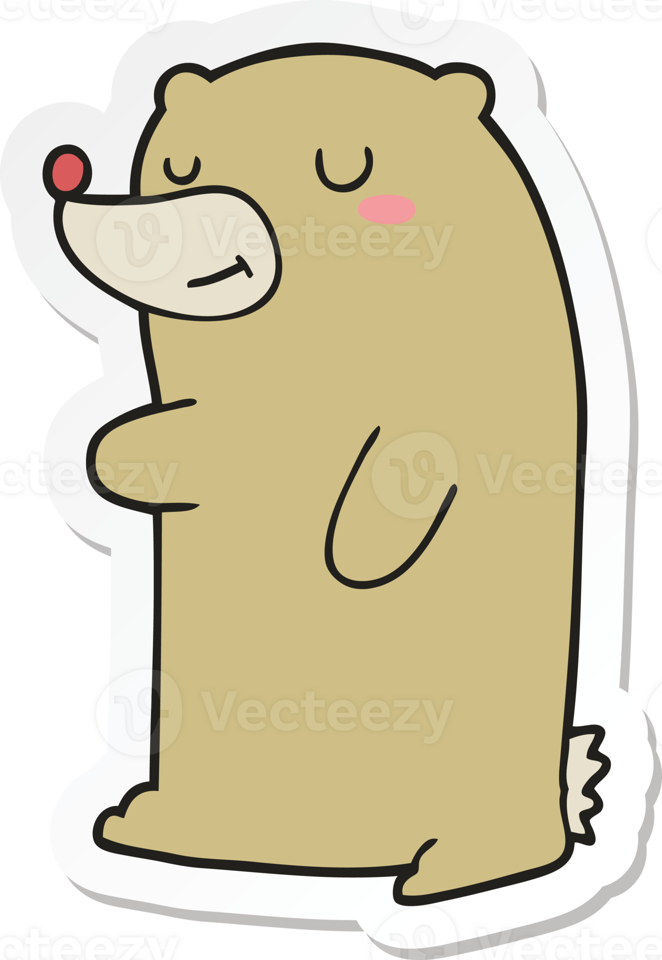 Sticker Of A Cute Cartoon Bear 44966000 Png
