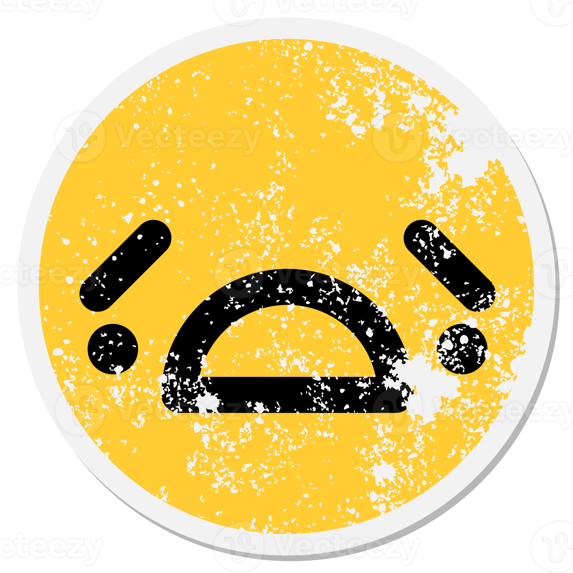 Unhappy Face Circular Sticker 44967478 Png