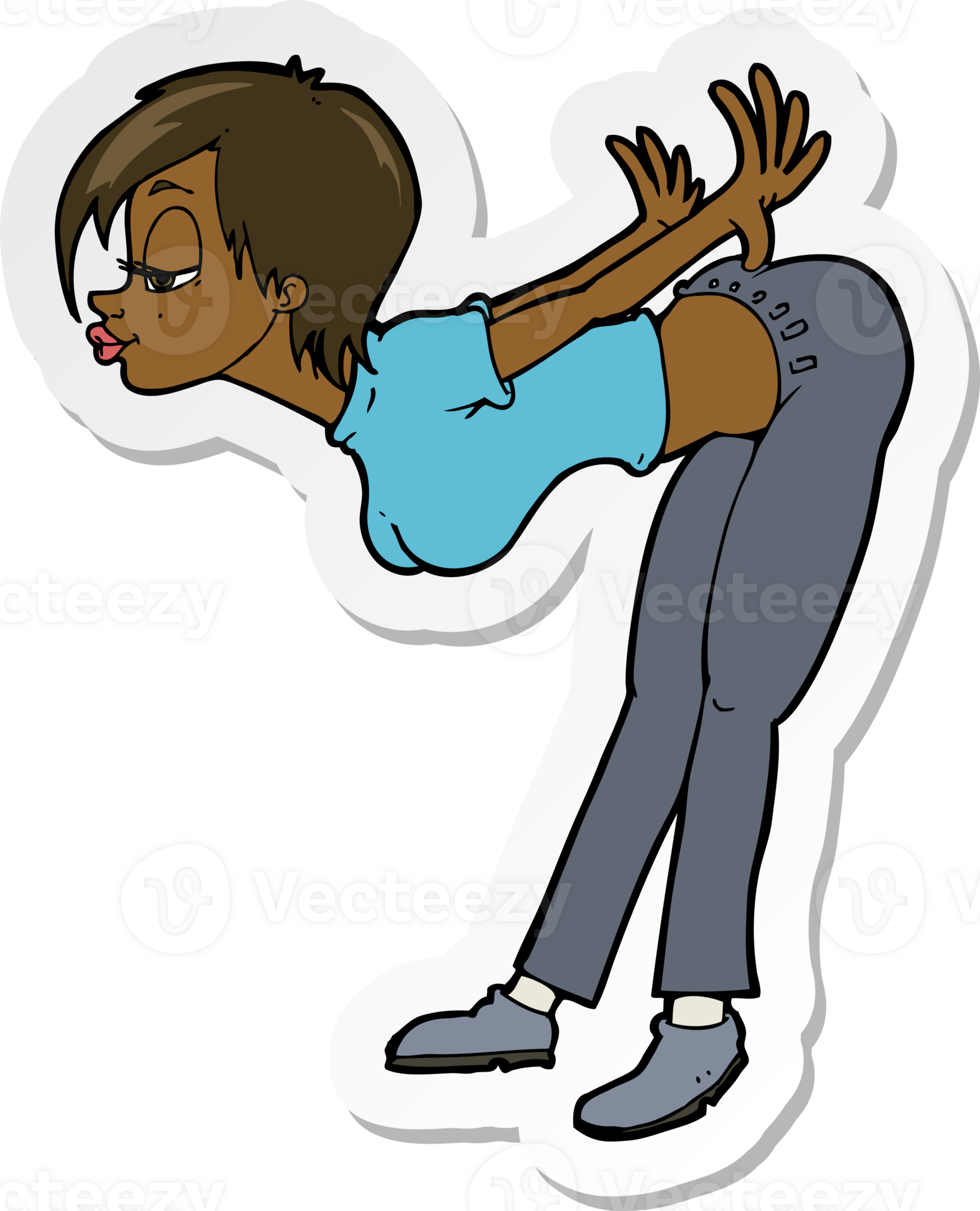 Sticker Of A Cartoon Sexy Woman 44967570 Png