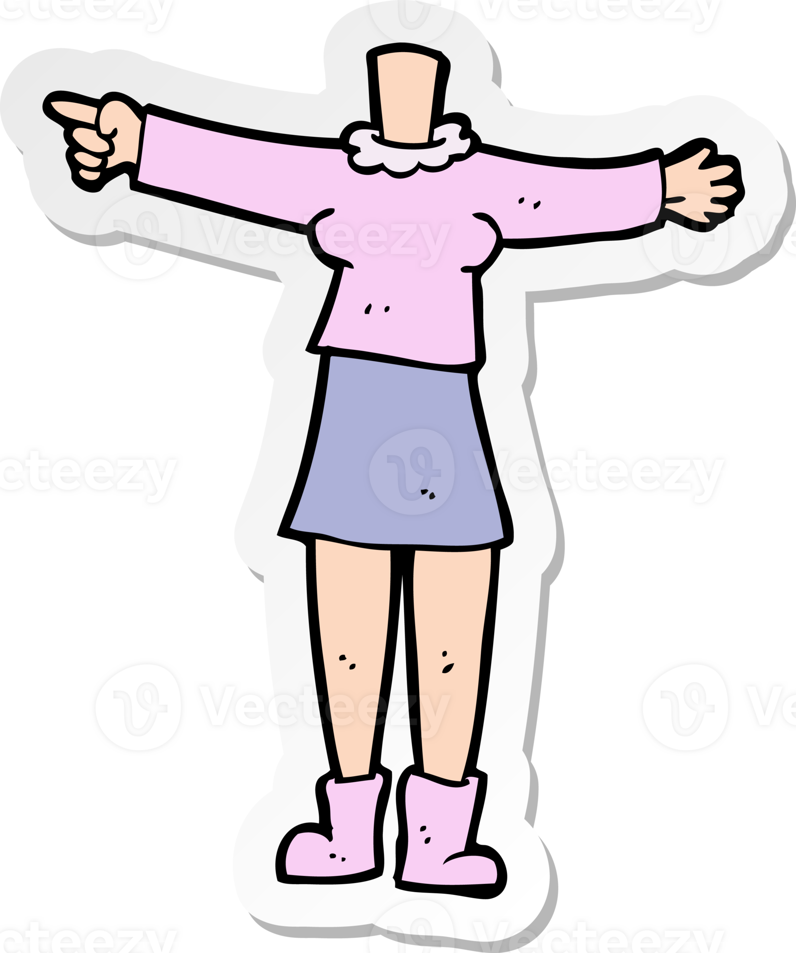 Sticker Of A Cartoon Female Body 44972986 Png
