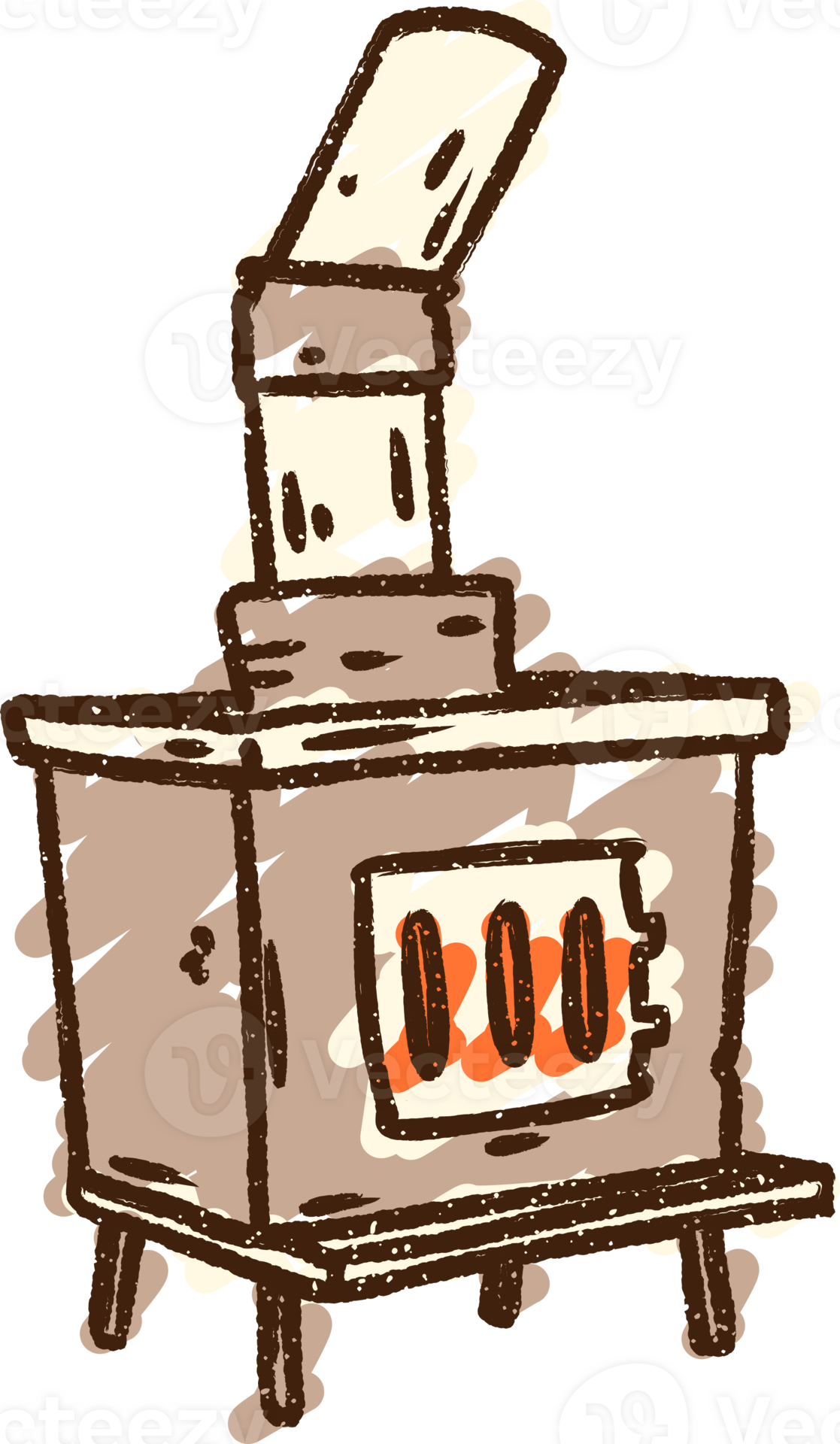 Log Burner Chalk Drawing 44975319 Png