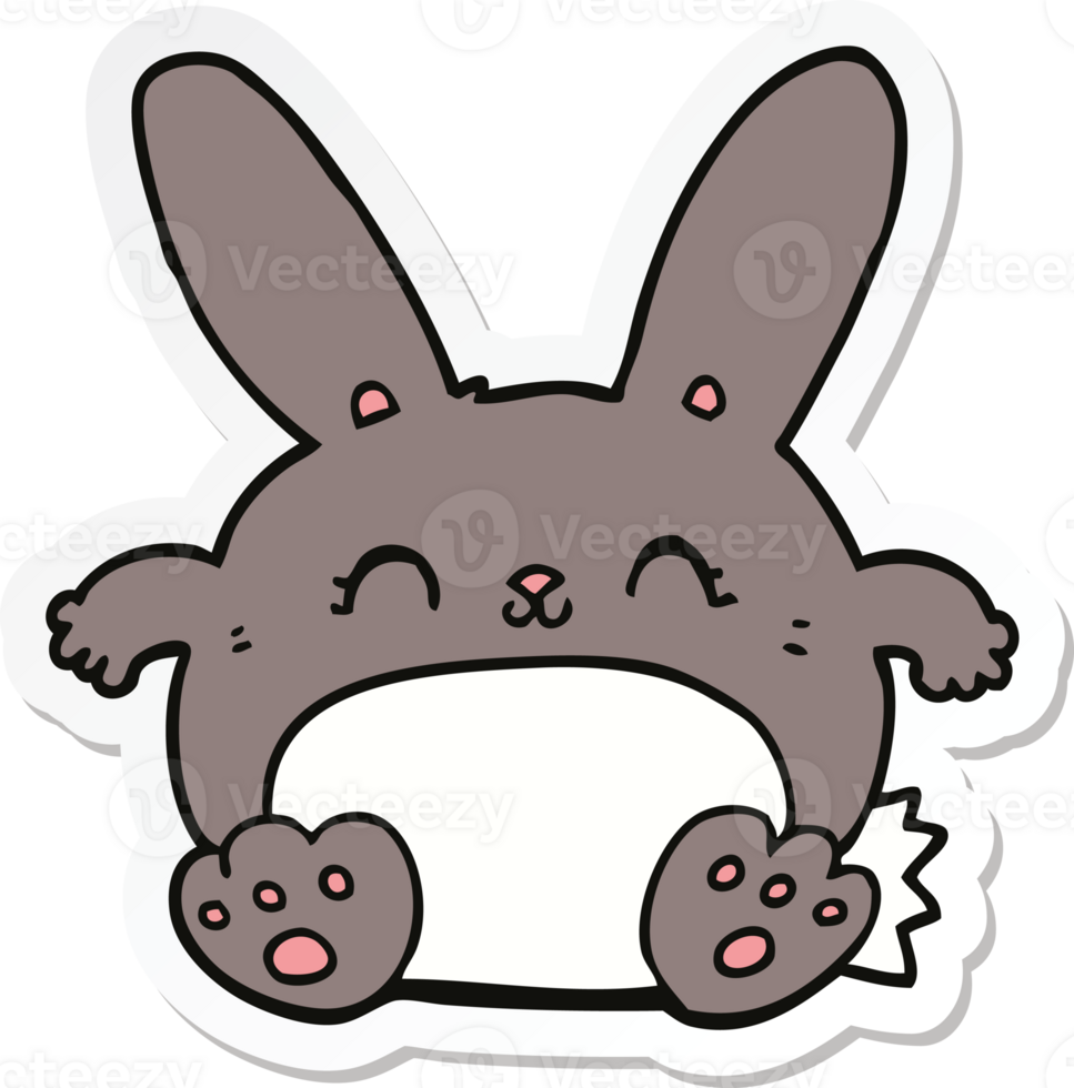 Pegatina De Un Conejo De Dibujos Animados 44976415 Png