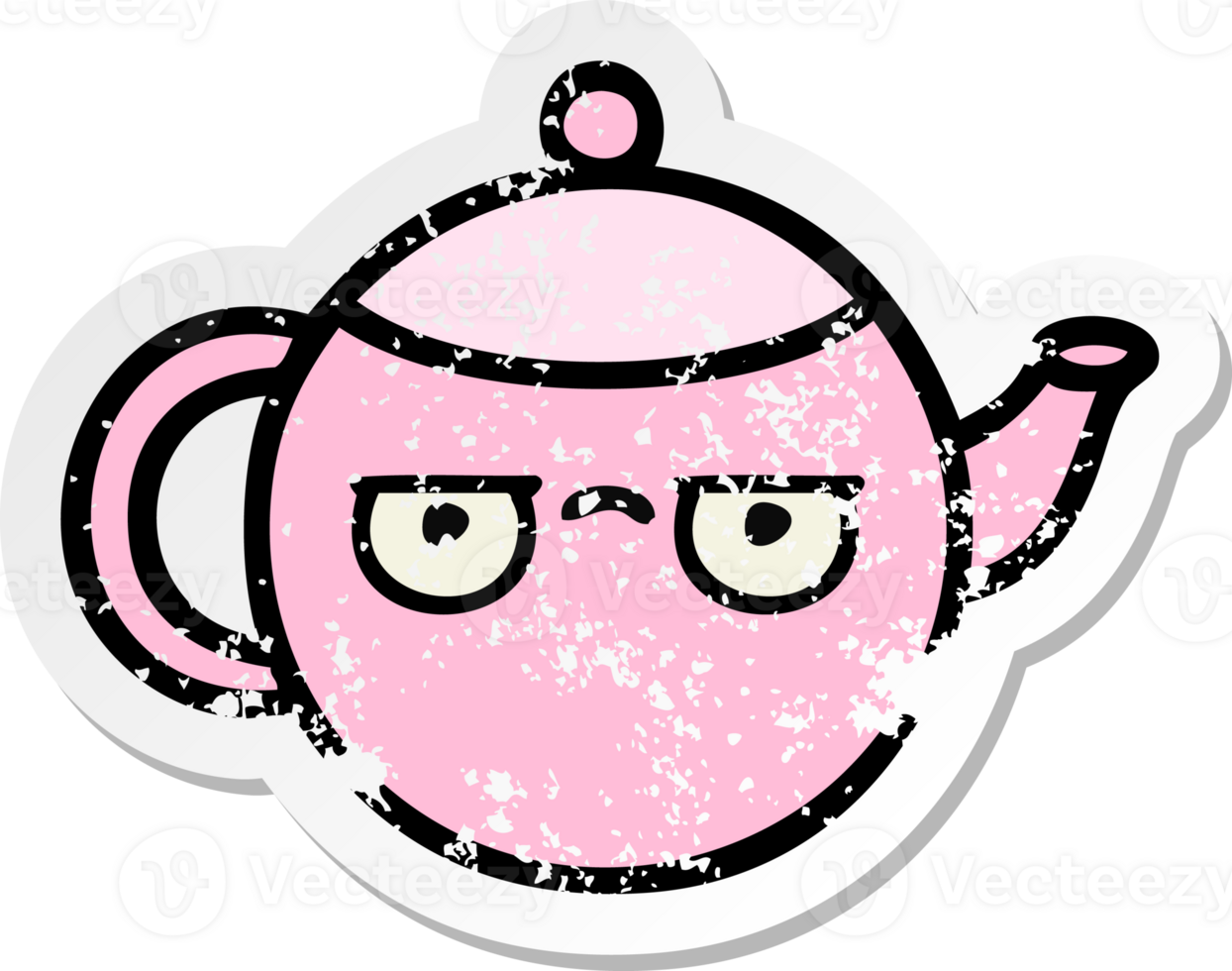 distressed sticker of a cute cartoon teapot 44979107 PNG distressed sticker of a cute cartoon teapot 44979107 PNG