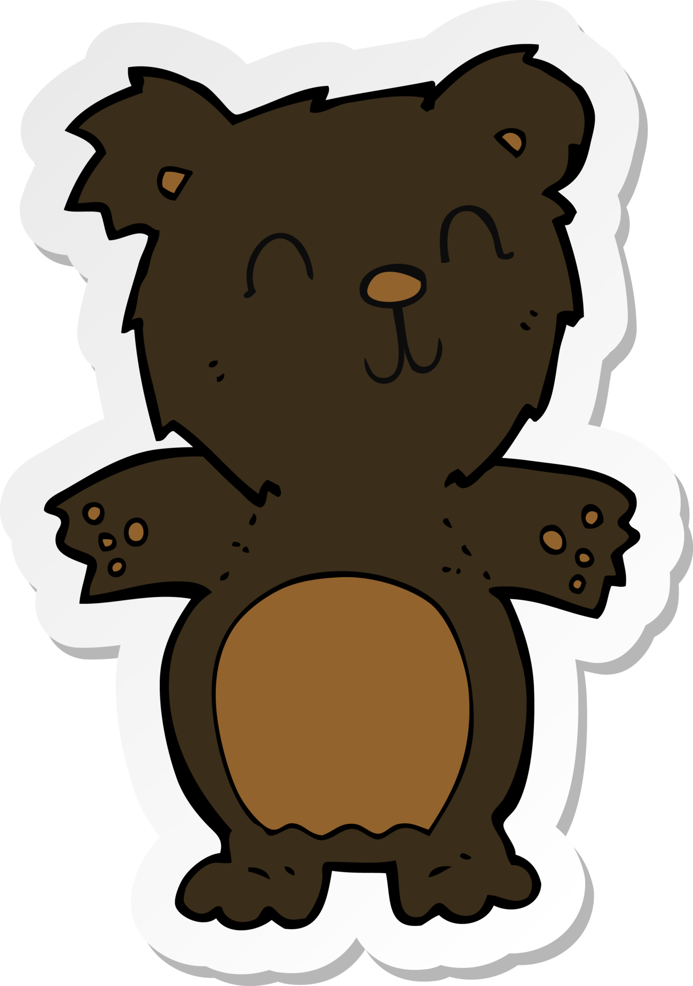 Sticker Of A Cartoon Cute Black Bear Cub 44982712 Png
