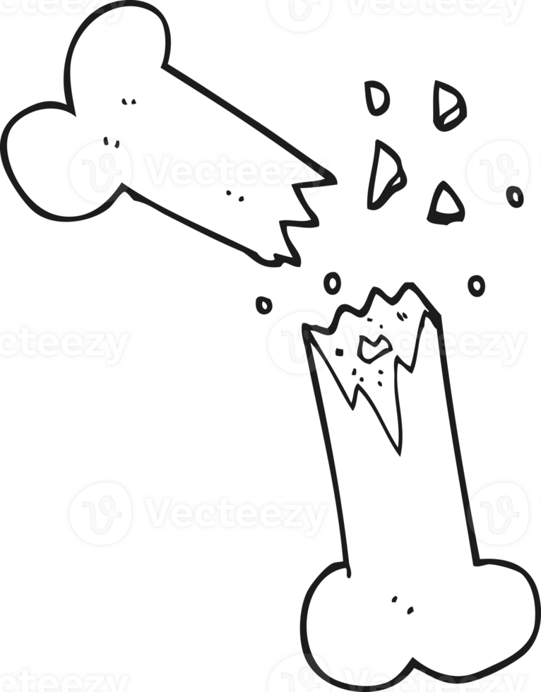 Hand Drawn Black And White Cartoon Broken Bone 44987480 Png
