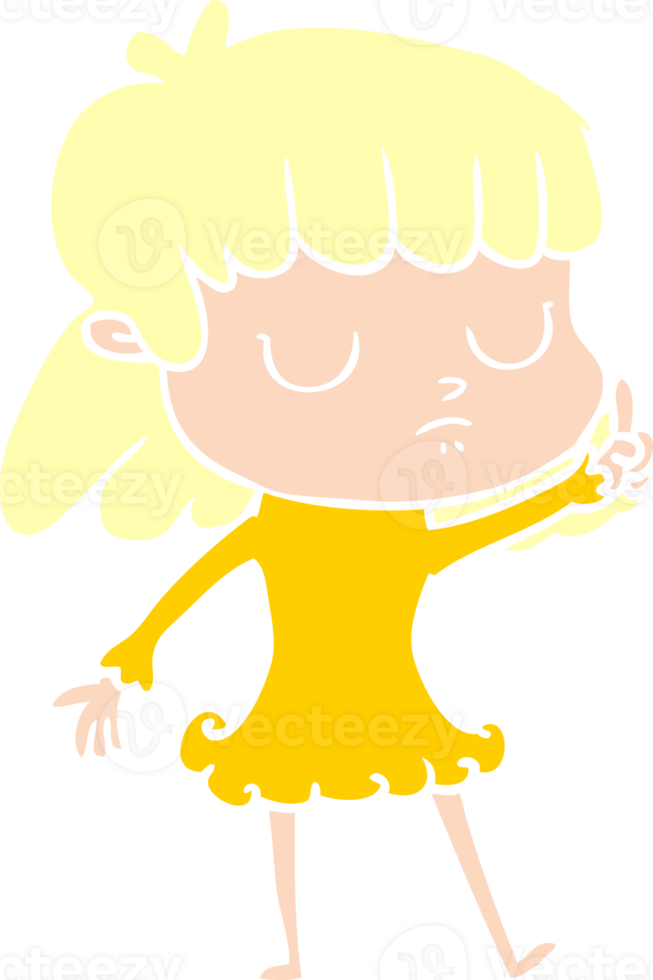 flat color style cartoon indifferent woman 44990426 PNG