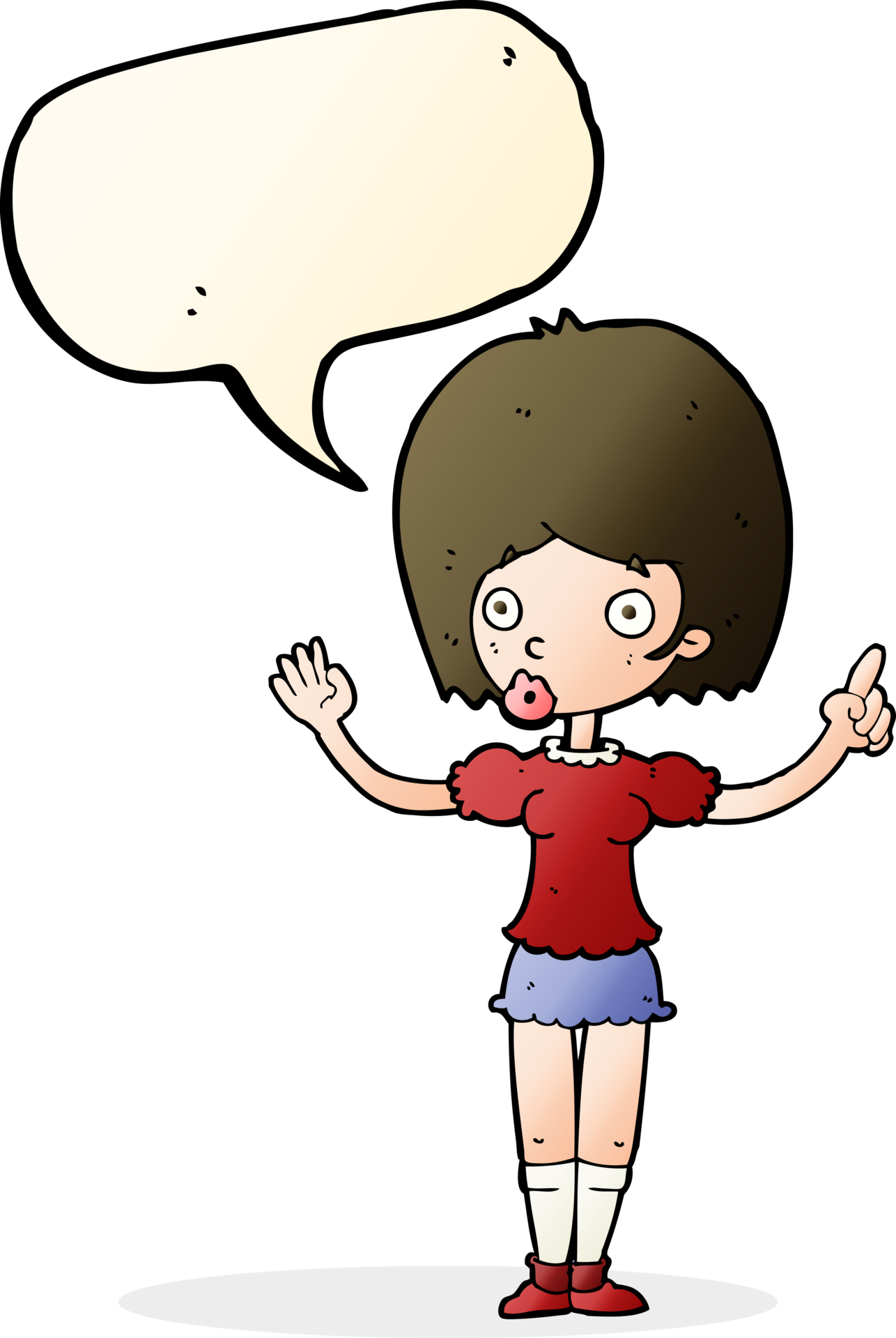 Cartoon Woman Explaining Her Point With Speech Bubble 44993301 Png