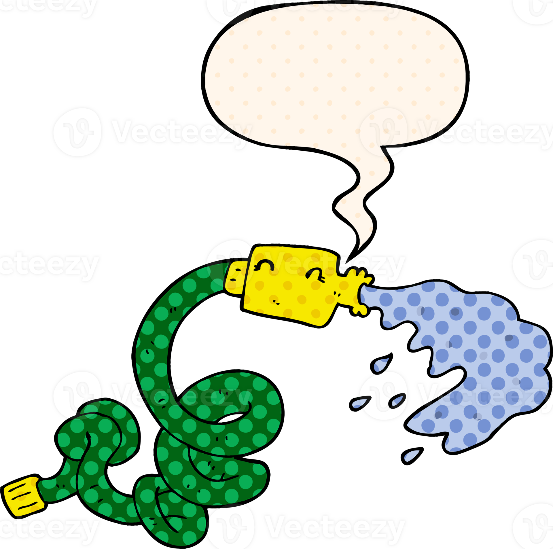 Cartoon Hosepipe With Speech Bubble In Comic Book Style 44994026 Png