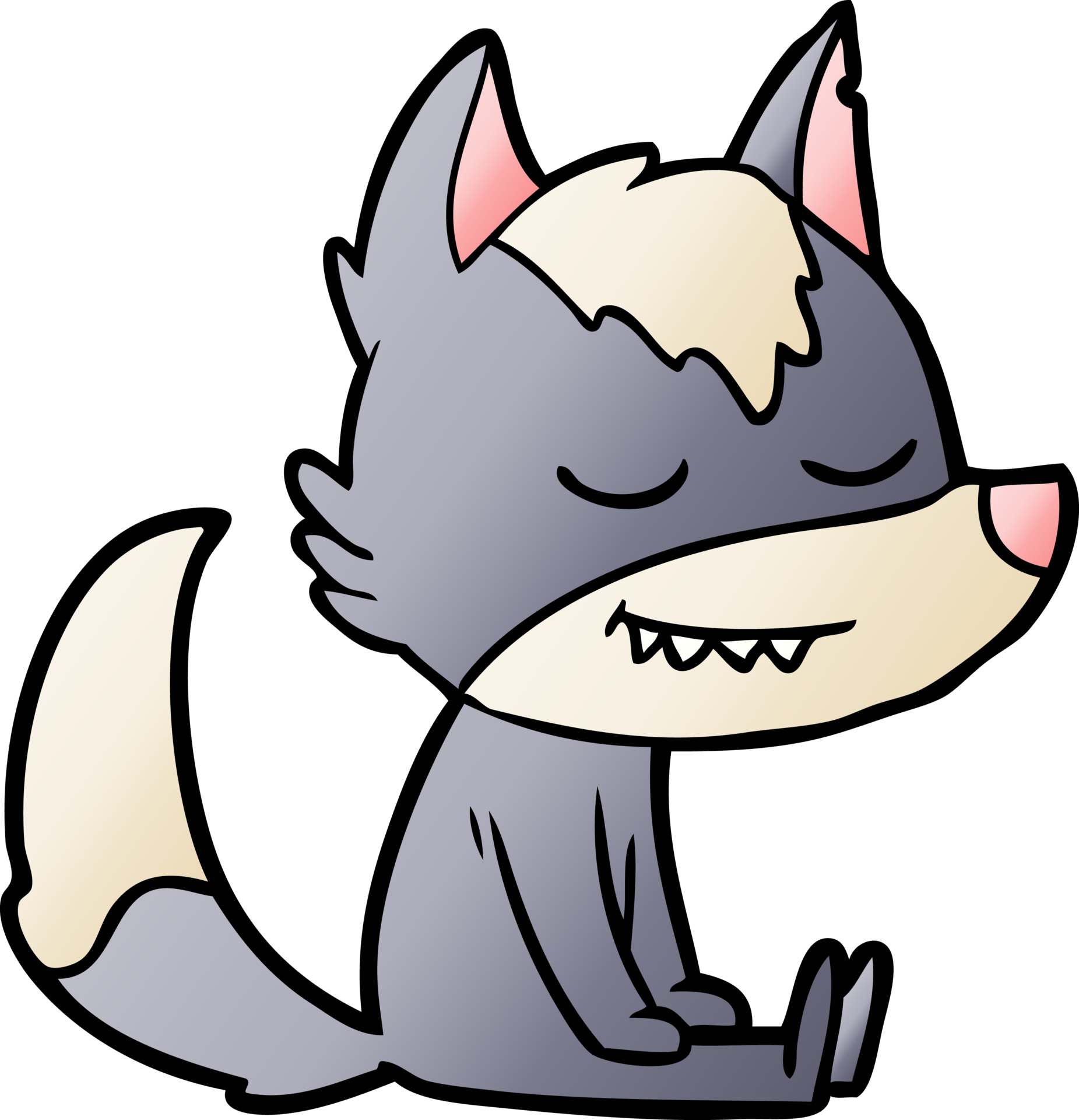 friendly cartoon wolf sitting down 44995232 PNG friendly cartoon wolf sitting down 44995232 PNG