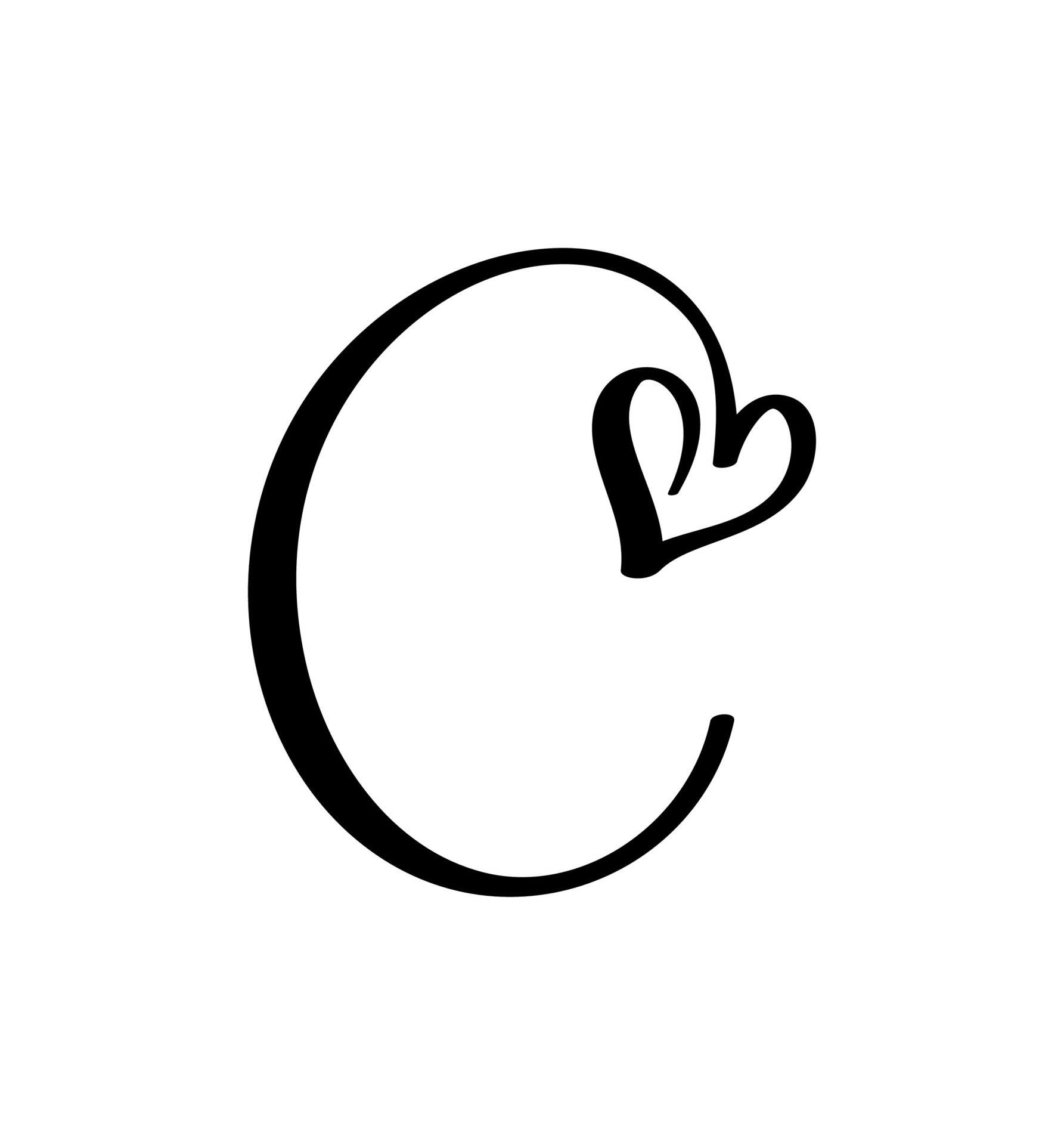 caligrafía mano dibujado letra C logo. guión fuente. escrito cepillo estilo 44997373 Vector en ...