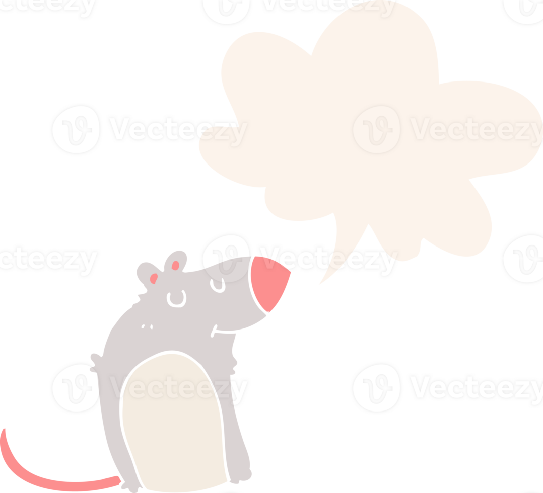 Cartoon Fat Rat With Speech Bubble In Retro Style 44999133 Png