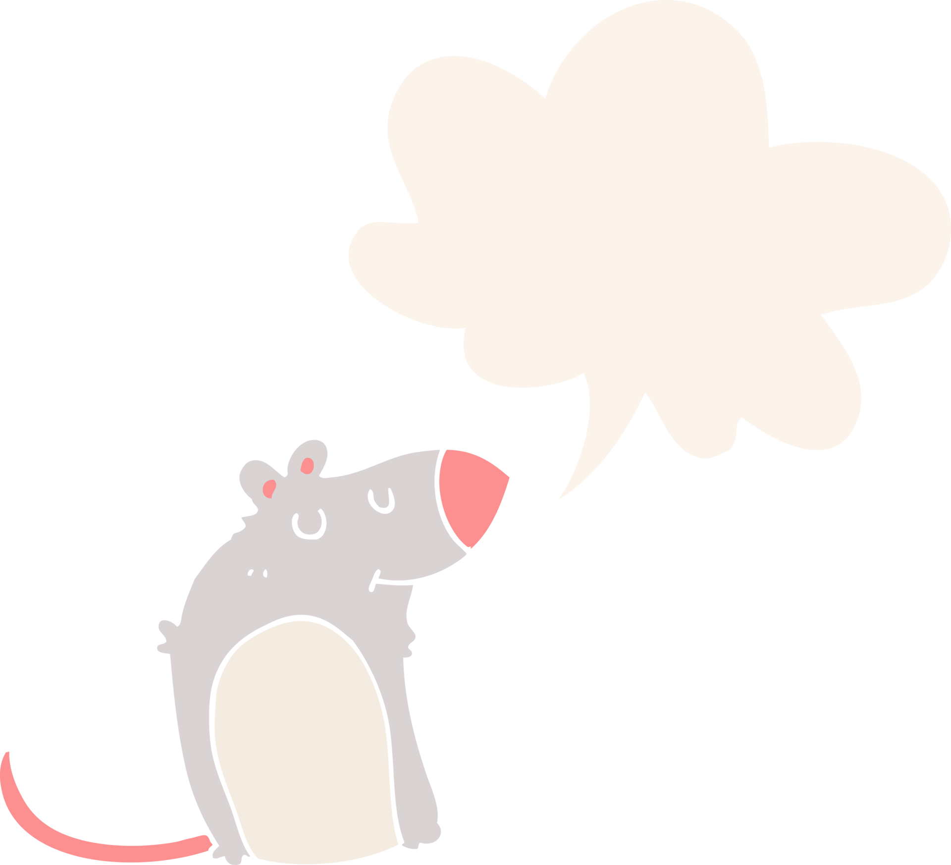 Cartoon Fat Rat With Speech Bubble In Retro Style 44999133 Png