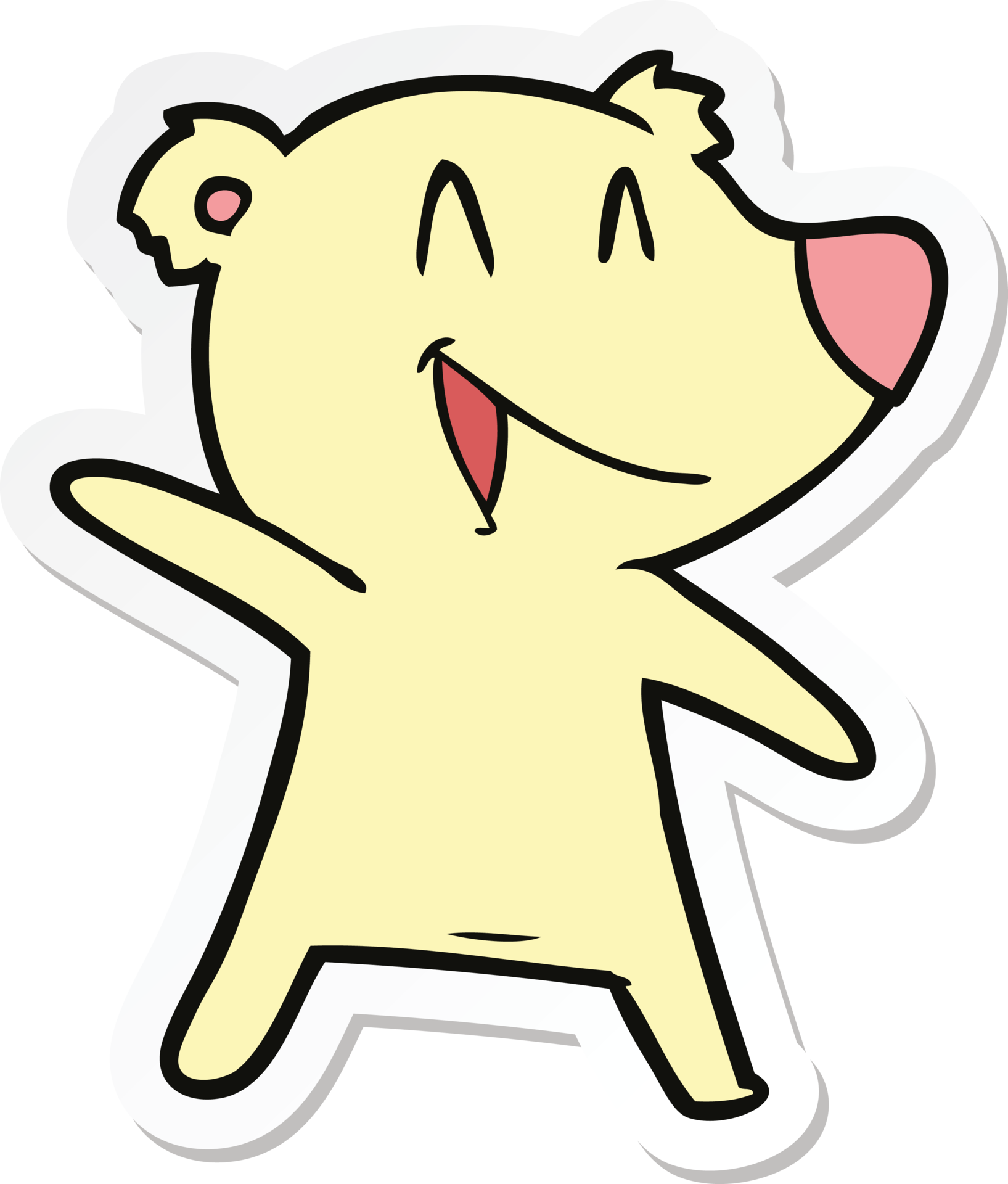 adesivo de um desenho animado de urso rindo 44999520 PNG