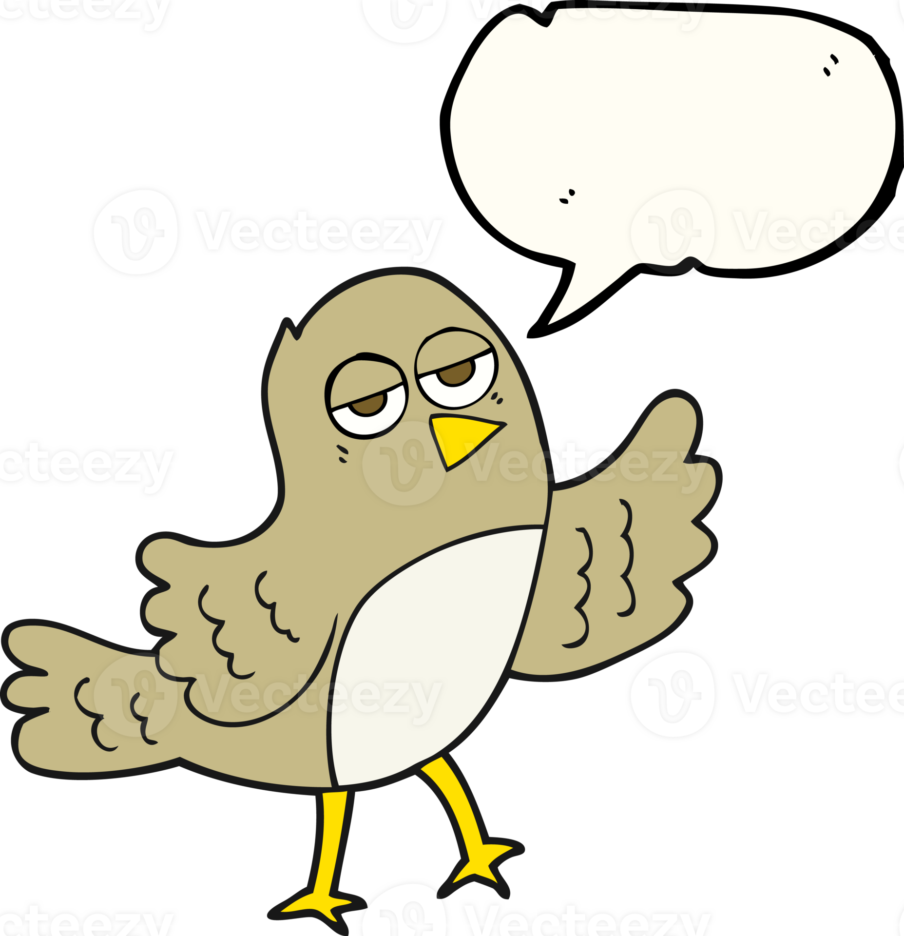 hand drawn speech bubble cartoon bird 45000808 PNG