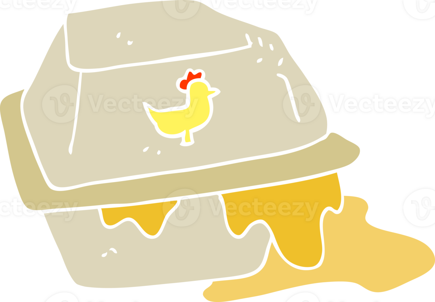 Flat Color Illustration Of Greasy Takeout 45007141 Png