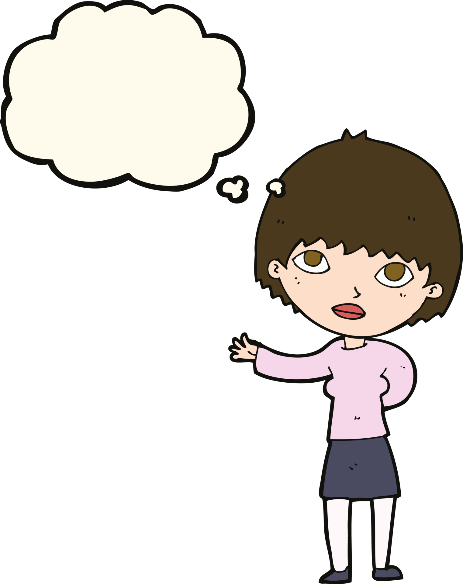 Cartoon Woman Explaining With Thought Bubble 45009952 Png