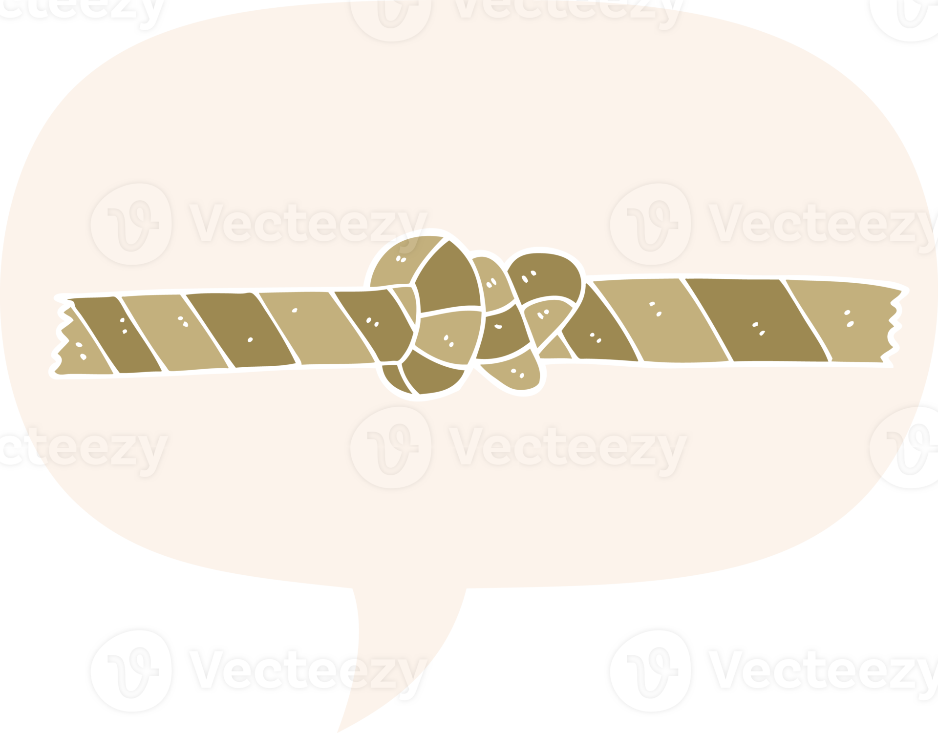 Cartoon Knotted Rope With Speech Bubble In Retro Style 45017098 Png