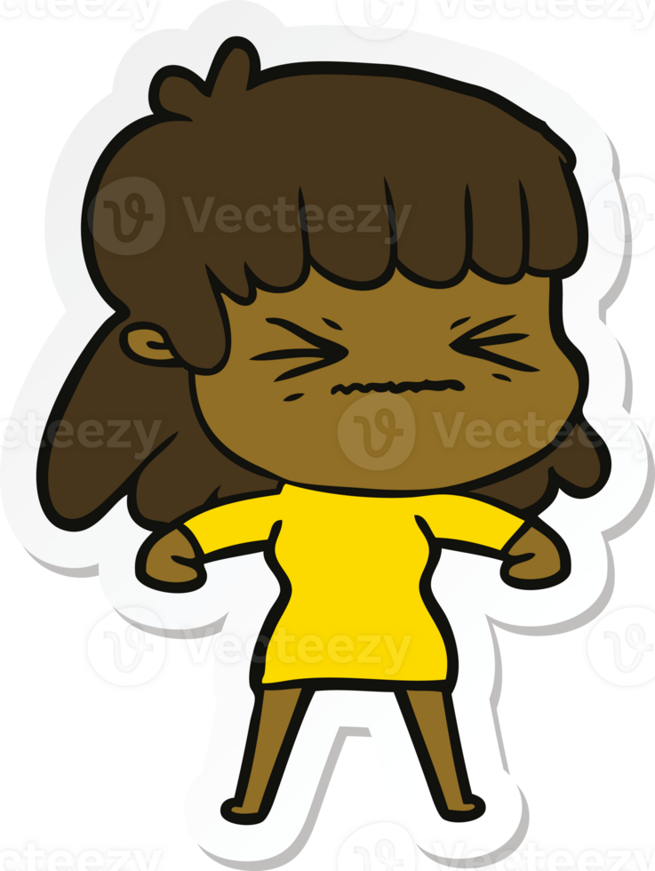 pegatina de una chica enojada de dibujos animados 45017746 PNG pegatina de una chica enojada de dibujos animados 45017746 PNG
