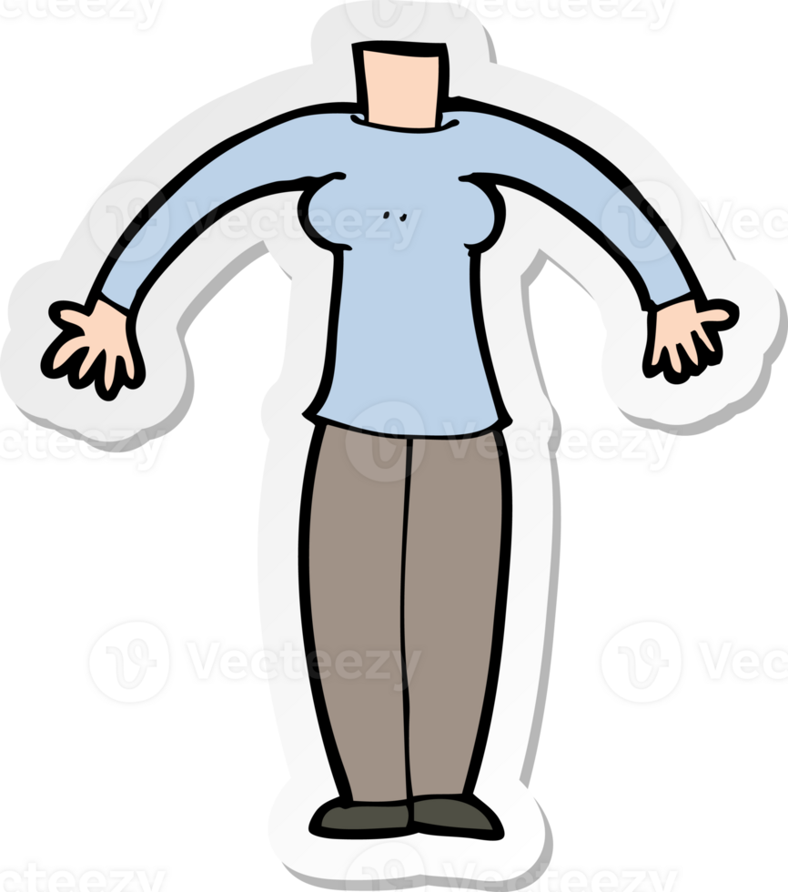 Sticker Of A Cartoon Body 45018362 Png