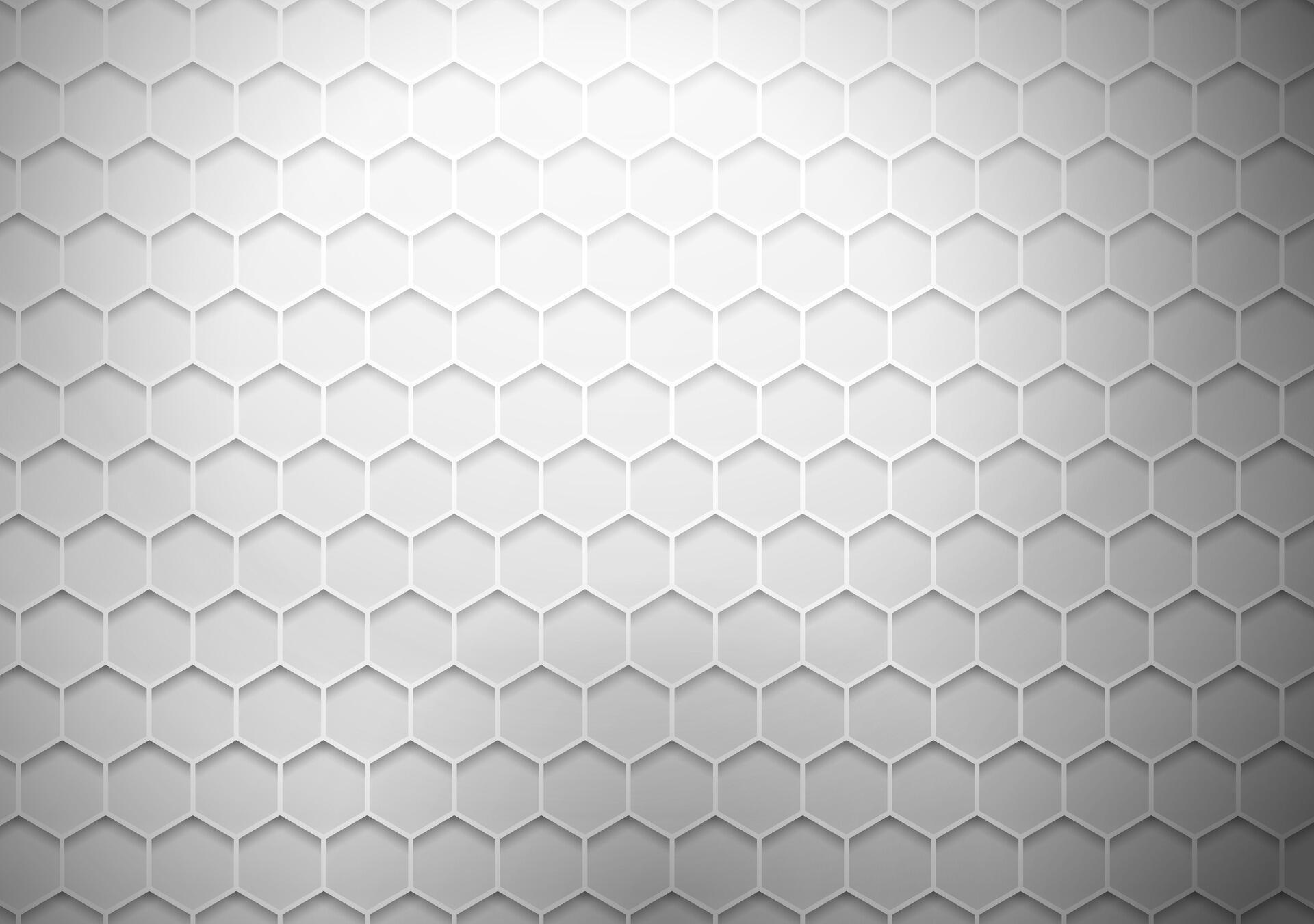 Abstract 3d Futuristic Black White Color Background With Hexagons Surface Polygon Pattern With