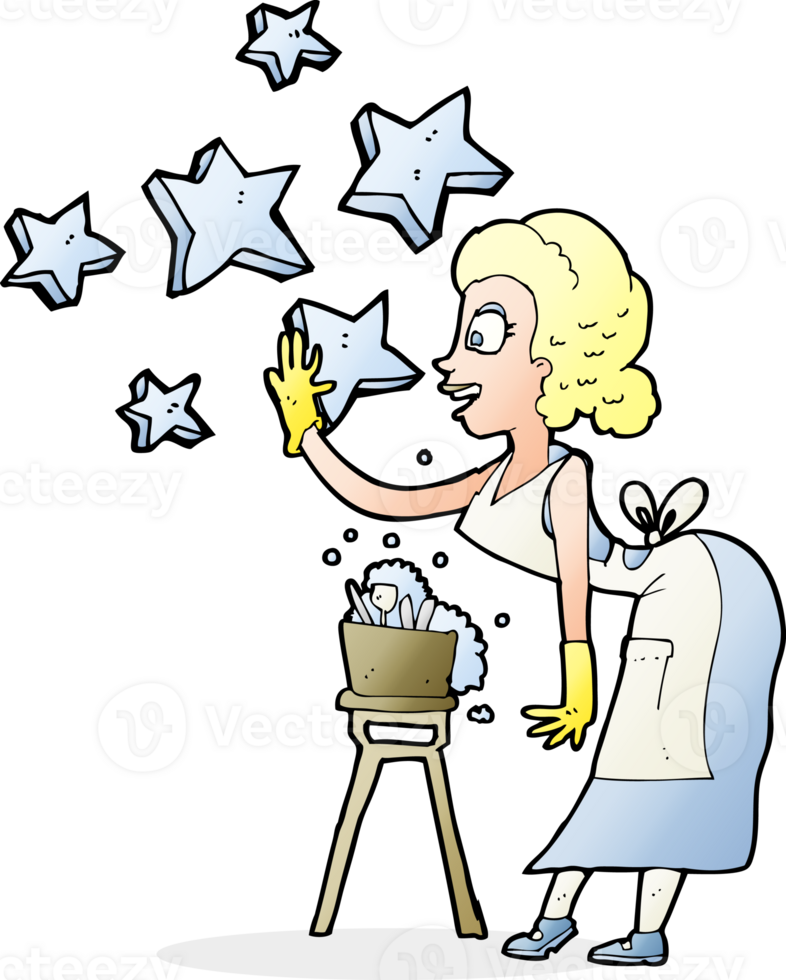 Cartoon Housewife Washing Dishes 45020722 Png