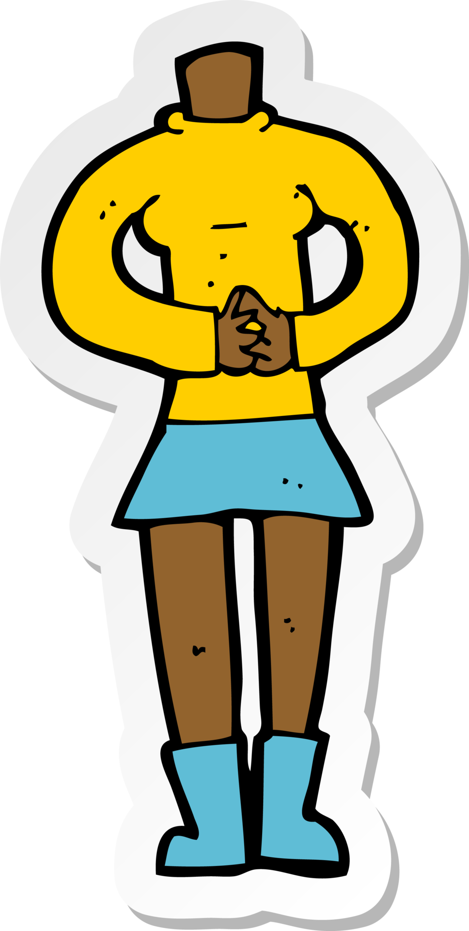 Sticker Of A Cartoon Female Body 45021472 Png