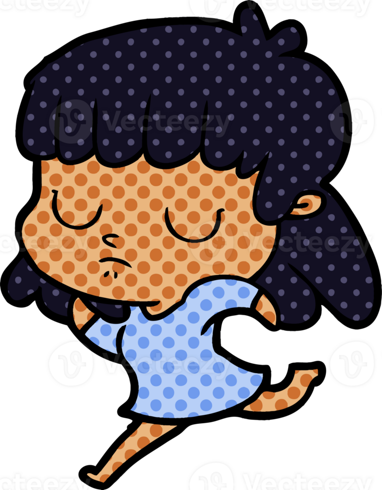 cartoon indifferent woman running 45026002 PNG