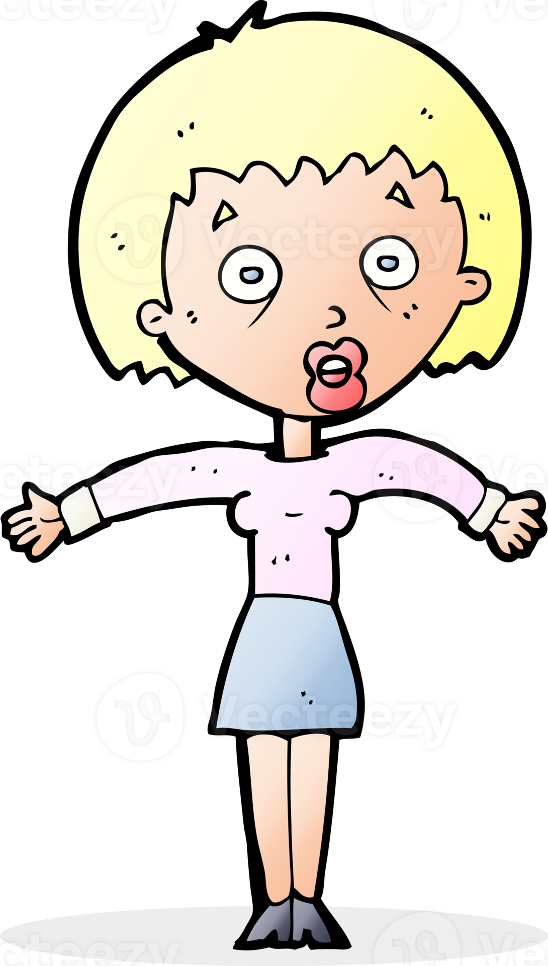 Cartoon Woman Shrugging Shoulders 45028387 Png