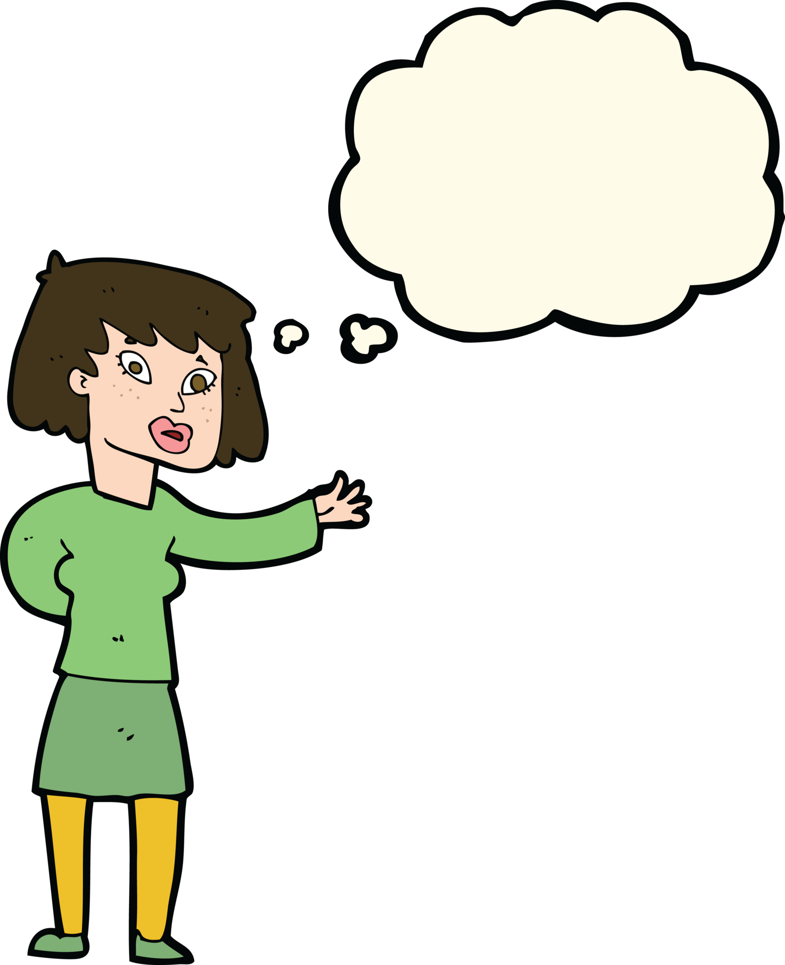 Cartoon Woman Explaining With Thought Bubble 45030546 Png