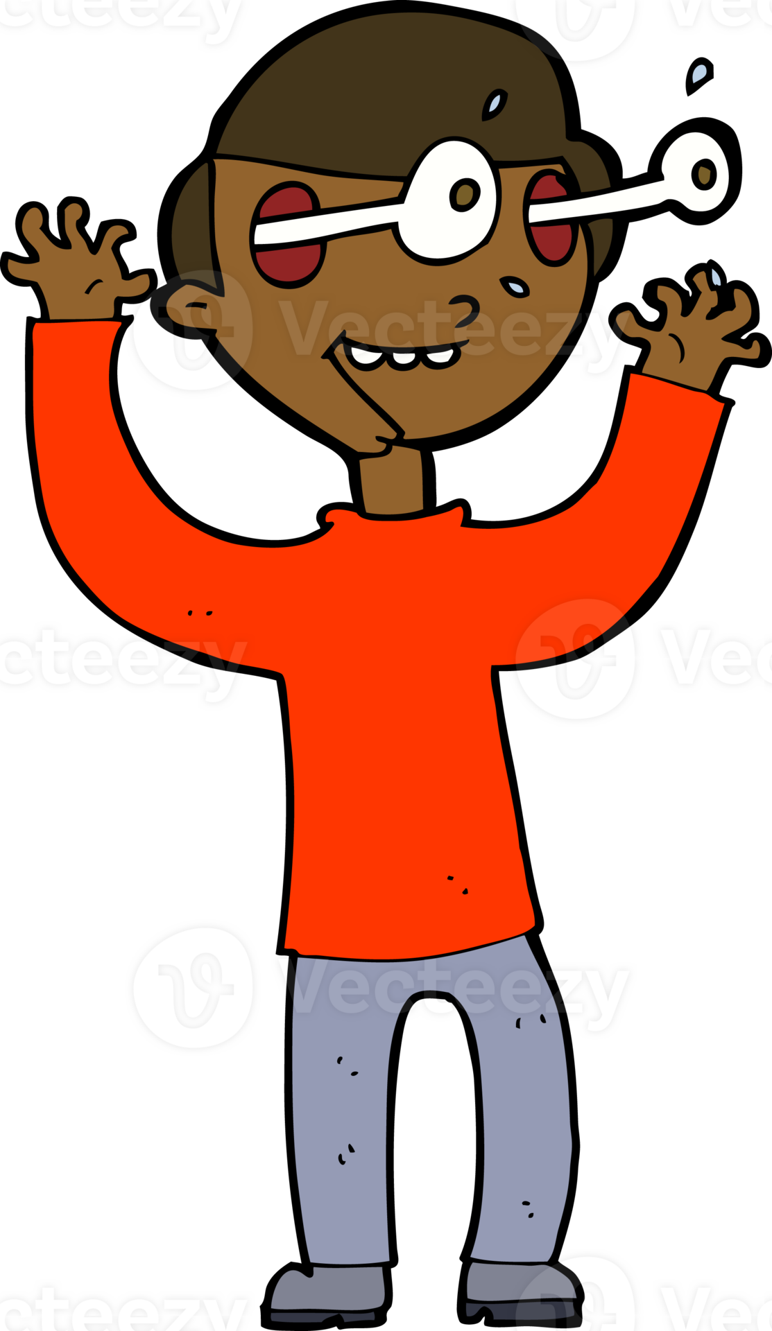 Cartoon Man With Popping Out Eyes 45035430 Png
