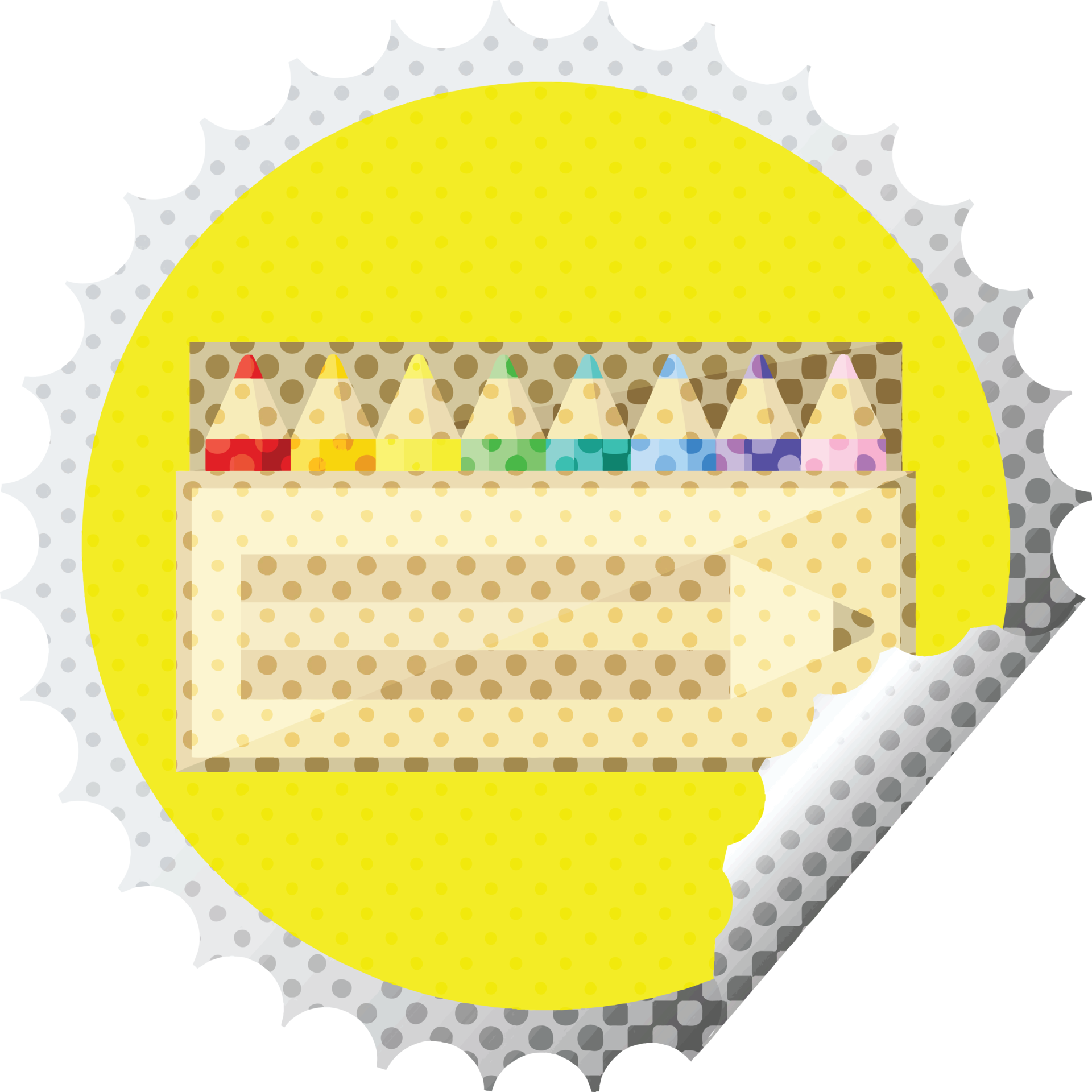 Pack Of Coloring Pencils Graphic Png Illustration Round Sticker Stamp 45035509 Png