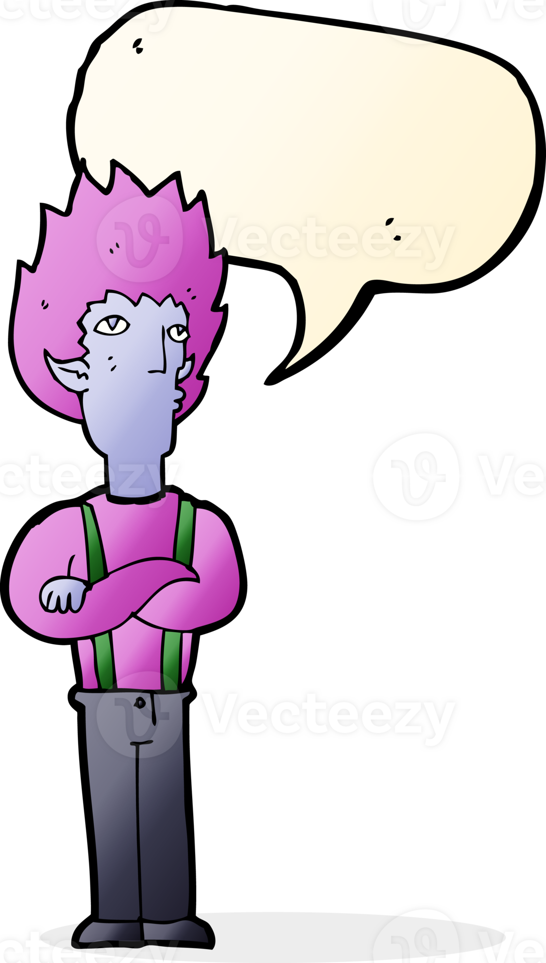 cartoon vampire man with speech bubble 45036165 PNG