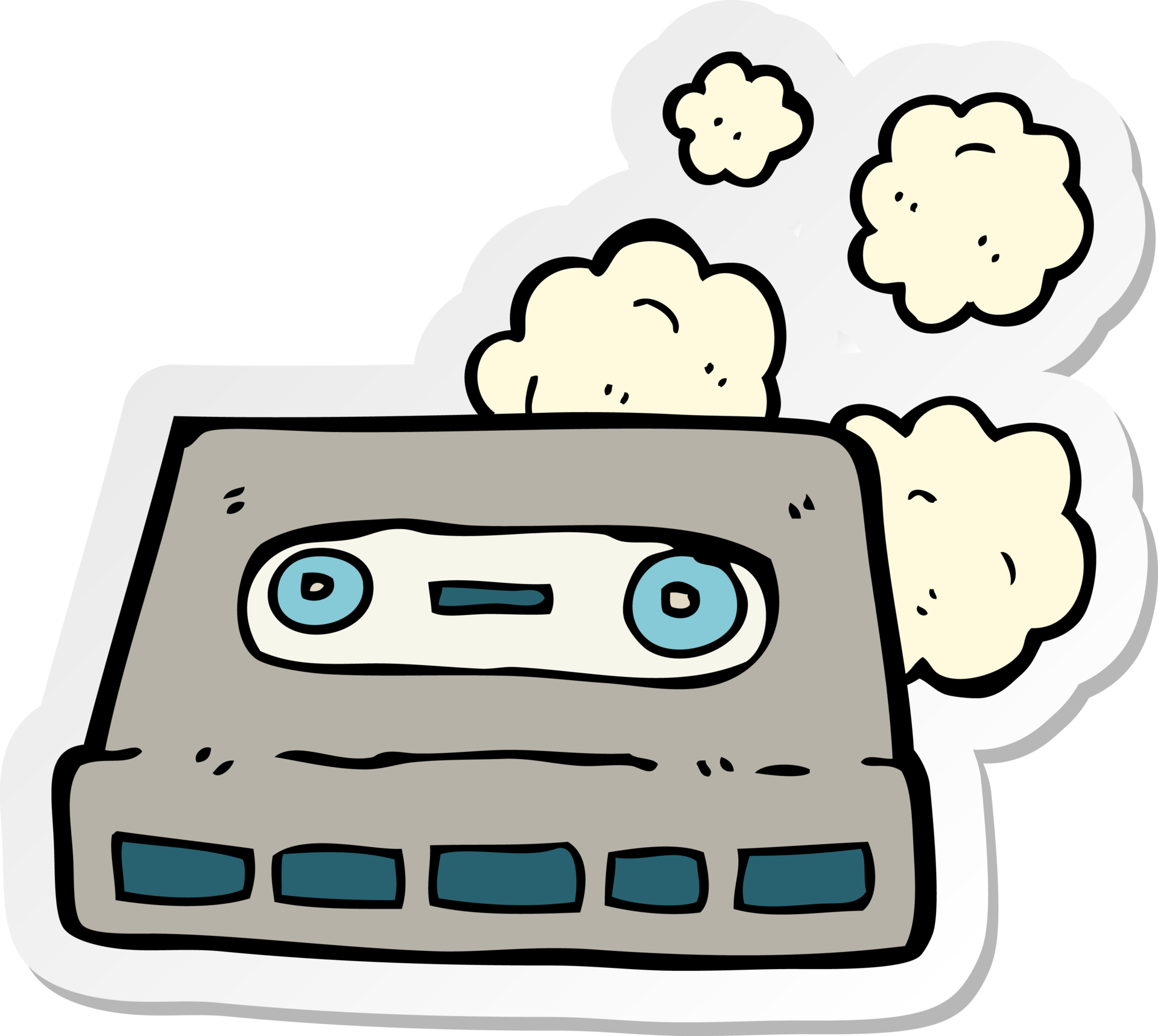 Sticker Of A Cartoon Cassette Tape 45036407 Png