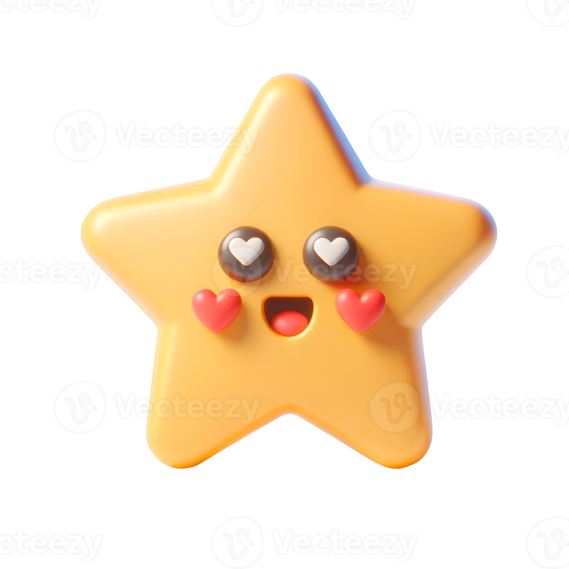 Illustration of cute star emoji with heart and eyes 45046055 PNG