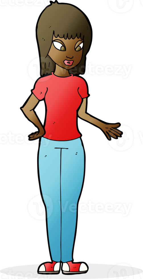 Cartoon Woman Explaining 45047553 Png