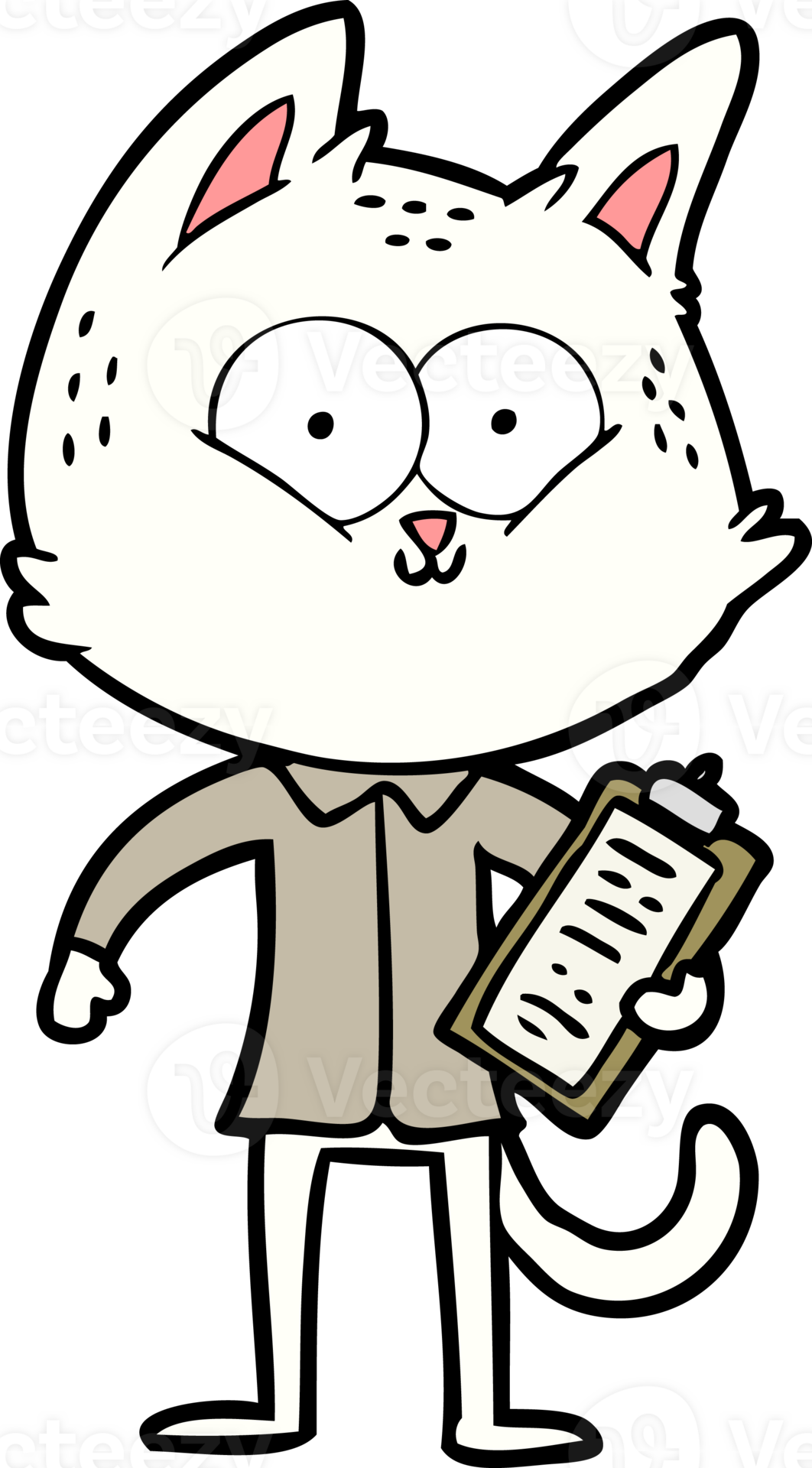 cartoon cat with clipboard 45053016 PNG