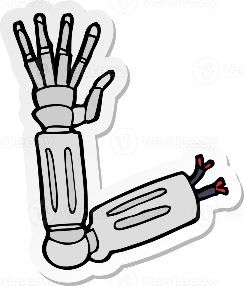 Sticker Of A Cartoon Robot Arm 45053868 Png