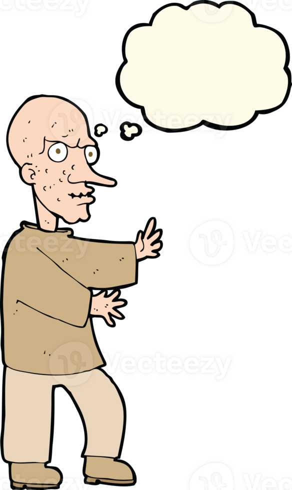 Hombre De Aspecto Medio De Dibujos Animados Con Burbuja De Pensamiento 45054219 Png
