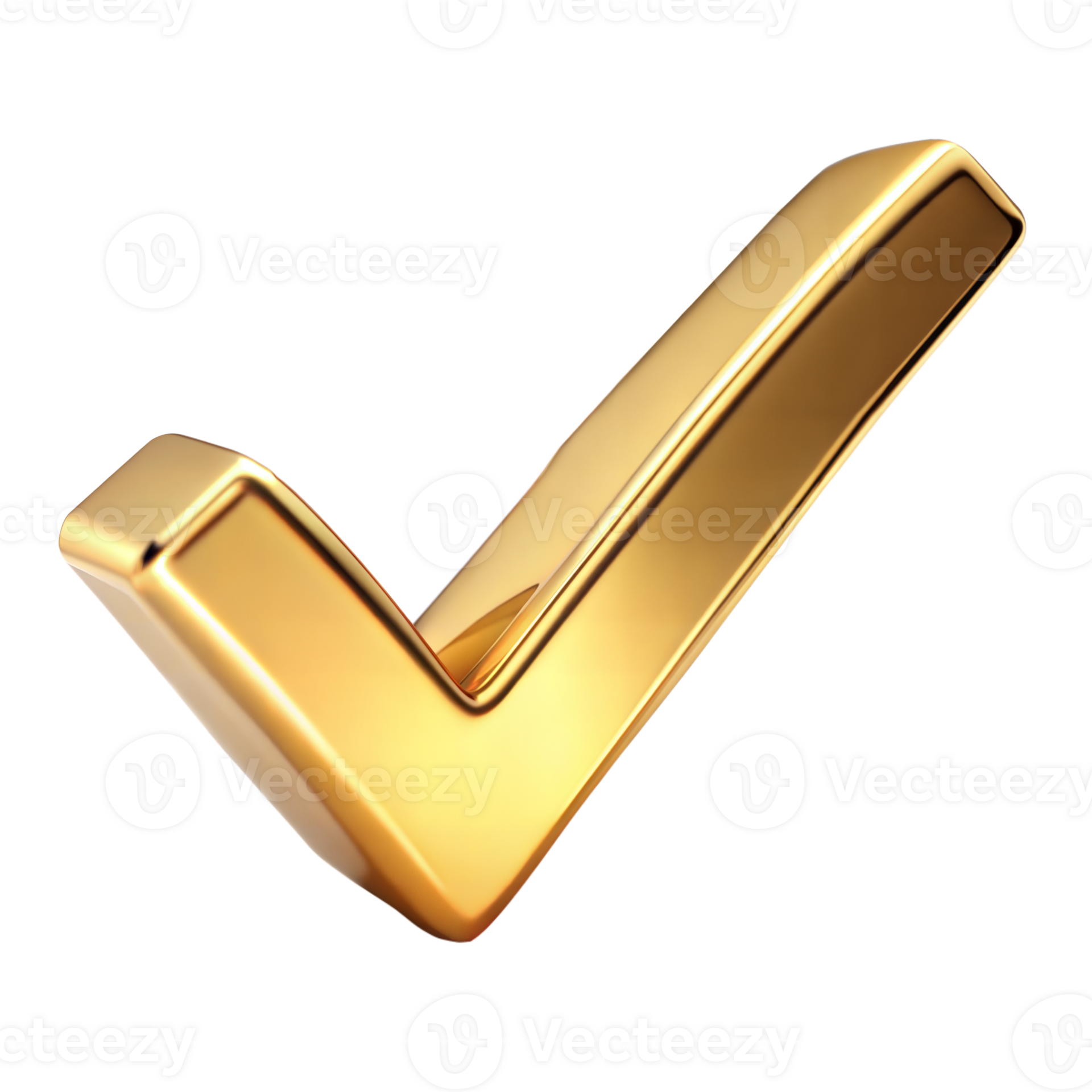 A shiny gold tick mark, often symbolizing confirmation or correct choice 45057477 PNG