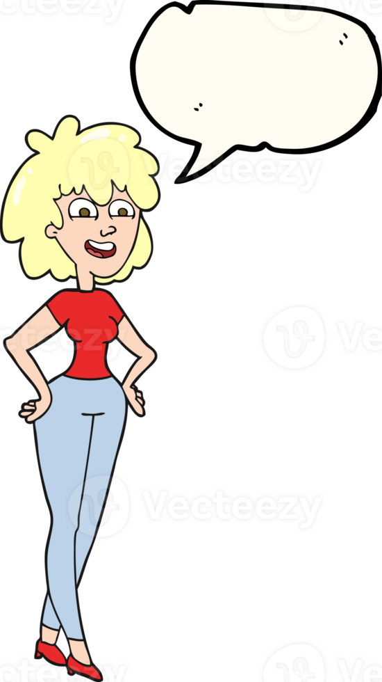 Hand Drawn Speech Bubble Cartoon Surprised Woman 45059142 Png
