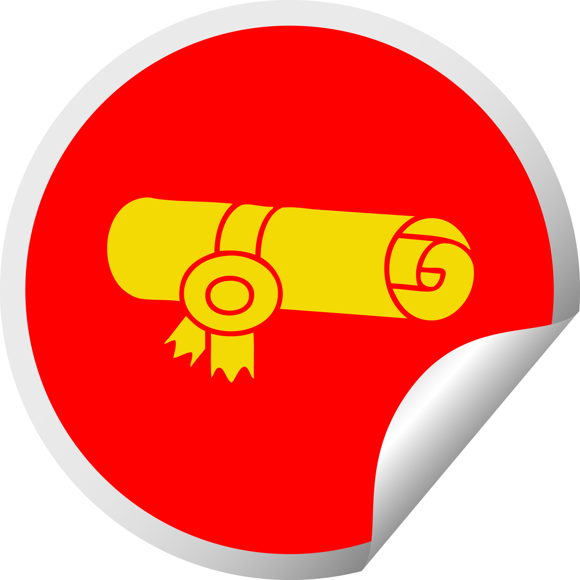 Circular Peeling Sticker Cartoon Of A Rolled Certificate 45063735 Png
