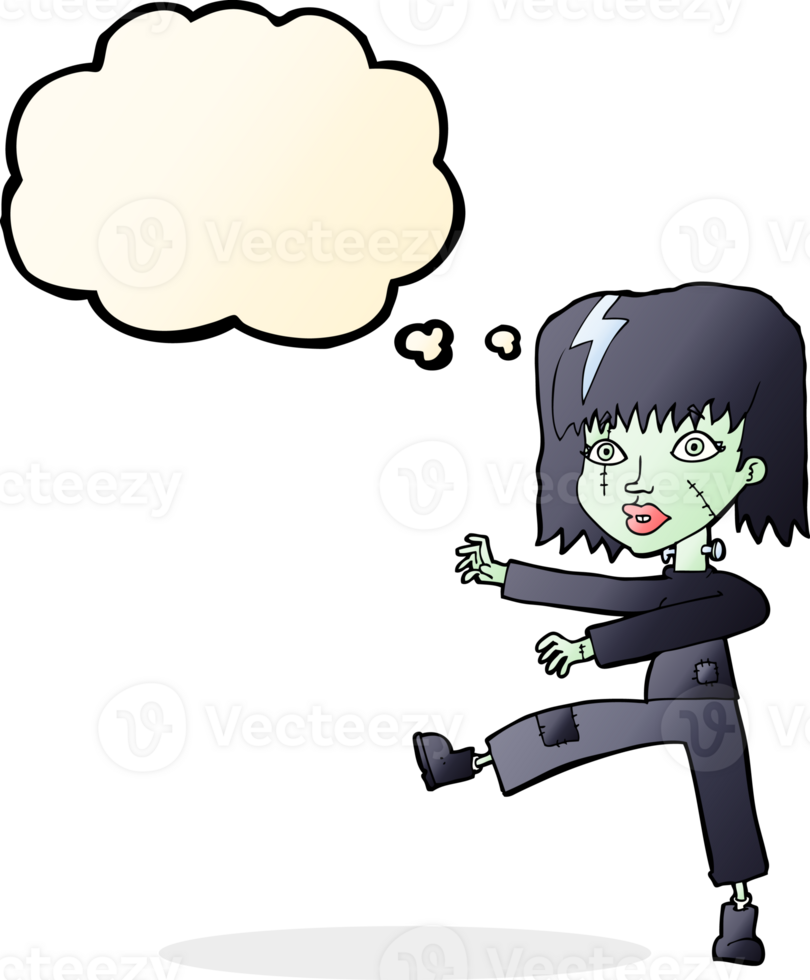 Cartoon Zombie Girl With Speech Bubble 45063964 Png