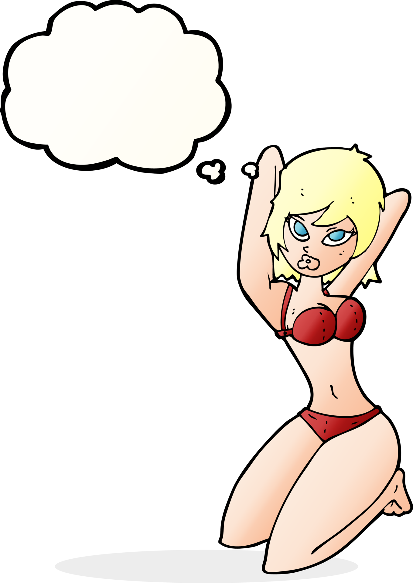 Cartoon Sexy Woman Posing With Thought Bubble 45064055 Png
