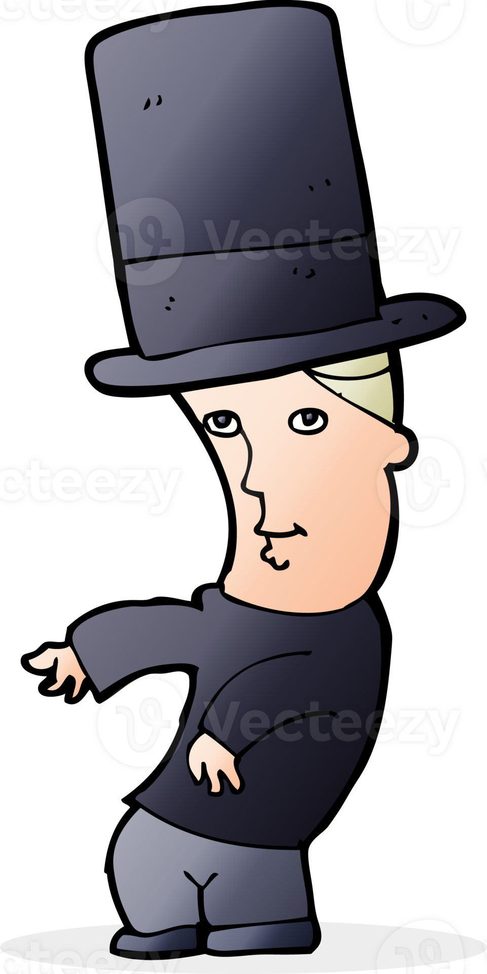 Cartoon Man Wearing Top Hat 45065258 Png