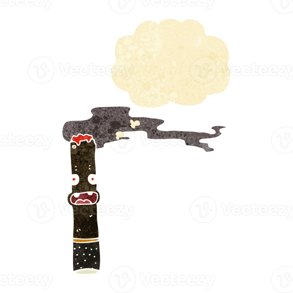 cigarro de dibujos animados con burbuja de pensamiento 45070526 PNG