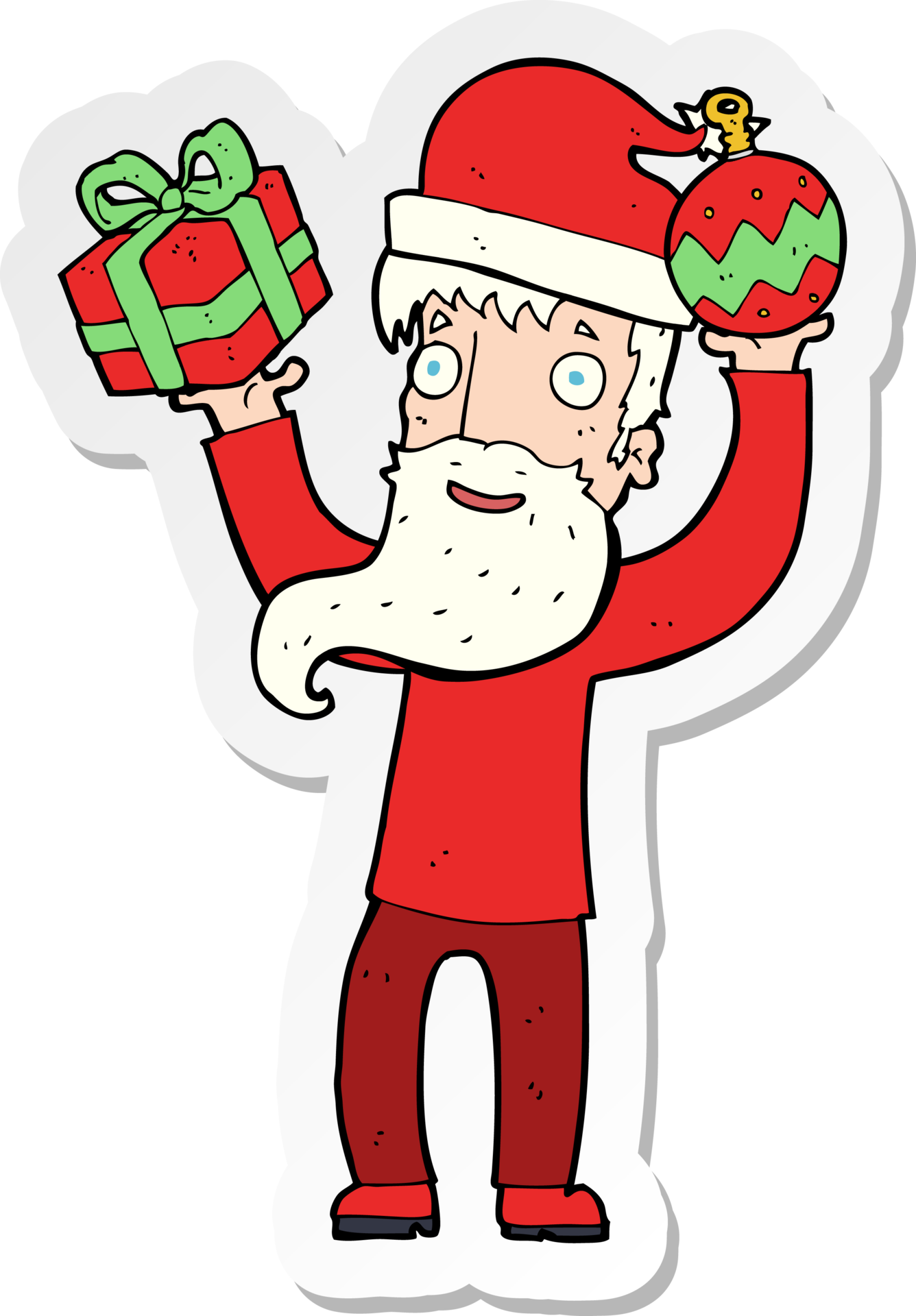 Adesivo De Um Desenho Animado Papai Noel 45071691 Png