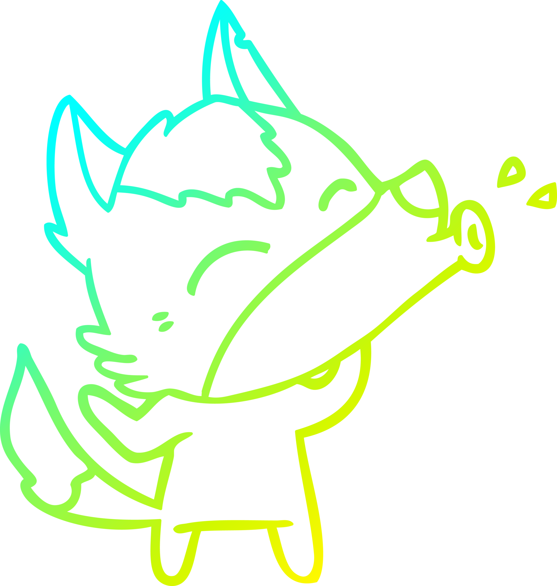 Du Froid Pente Ligne Dessin De Une Hurlement Loup Dessin Animé 45072843 Png